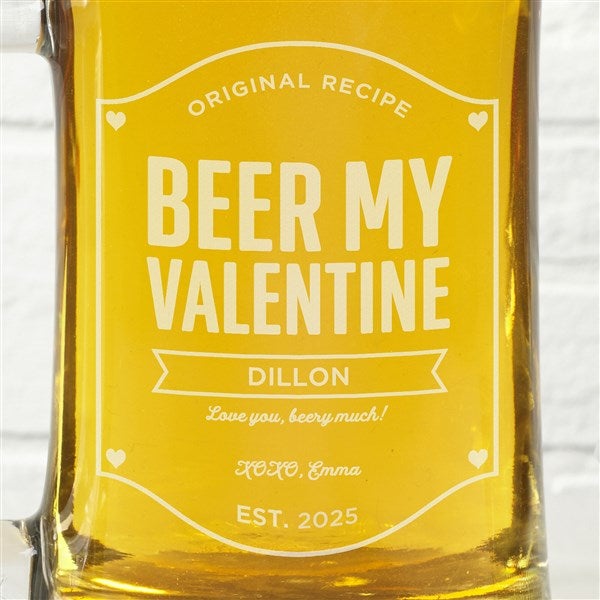 Beer My Valentine 25oz. Engraved Beer Mug