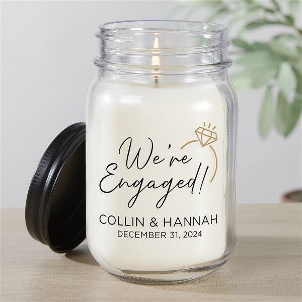We’re Engaged Personalized Farmhouse Engagement Candle Jar