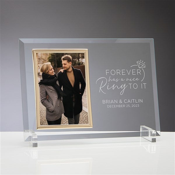 We’re Engaged Engraved Engagement Glass Frame