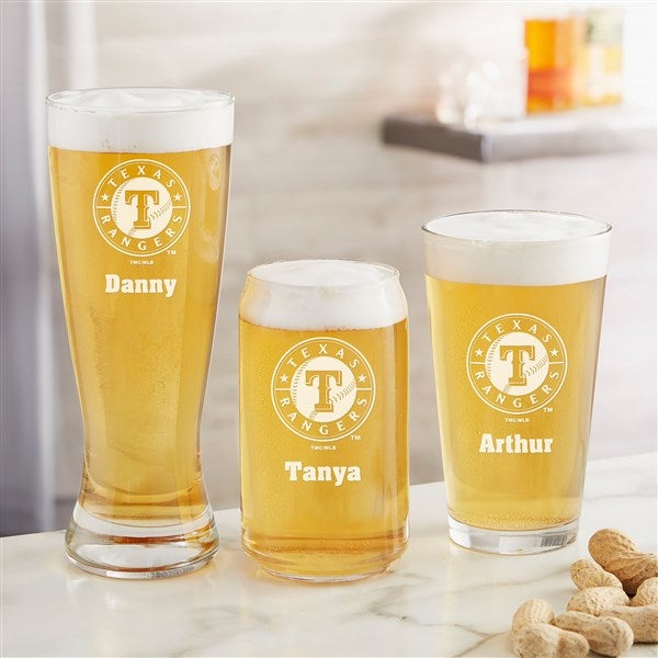 MLB Texas Rangers Personalized Beer Glass