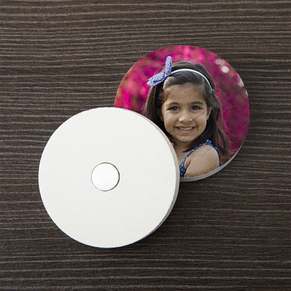 Personalized Photo Round Wood Magnet