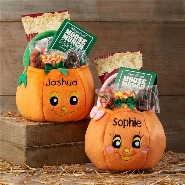 Pumpkin Pal Embroidered Plush Halloween & Treat Gift Set