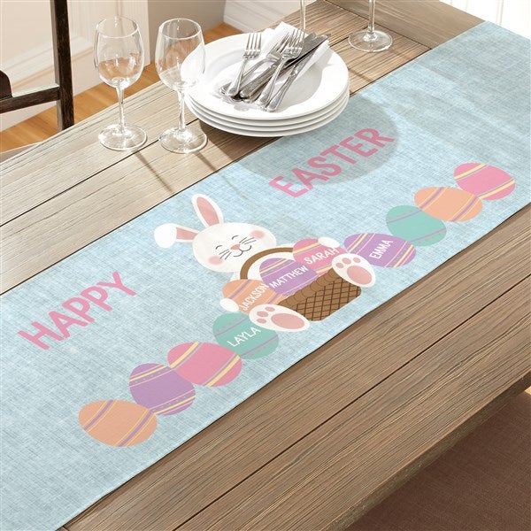 Easter Bunny Love Personalized Table Runner - Medium