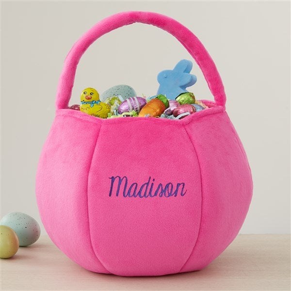 Embroidered Plush Easter Treat Bag - Blue