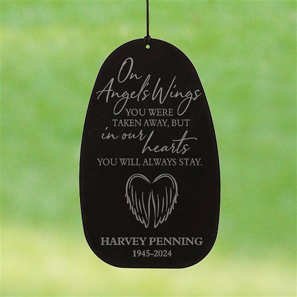 On Angel's Wings Personalized Memorial Premium Wind Chimes