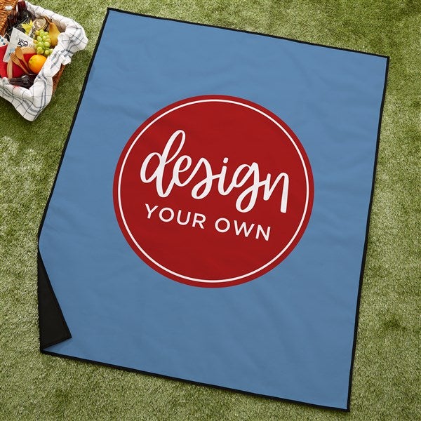 Design Your Own Personalized Picnic Blanket - Slate Blue