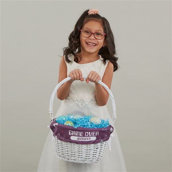 Gaming Personalized Easter Basket with Folding Handle