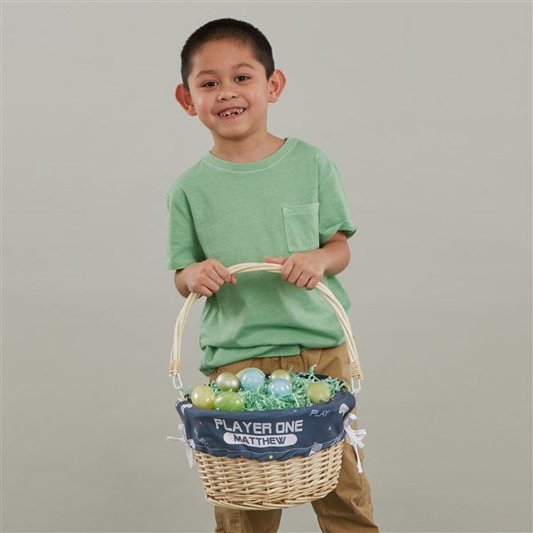 Gaming Personalized Easter Basket with Folding Handle