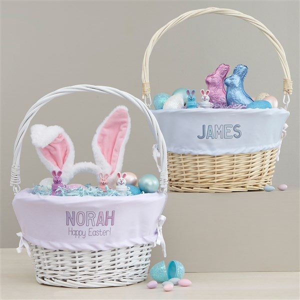 Ombre Name Personalized Easter Basket with Folding Handle