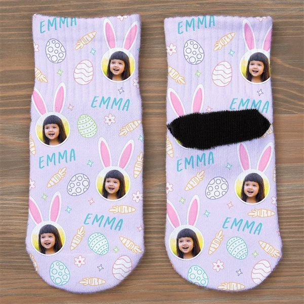 Hoppy Easter Personalized Photo Toddler Socks