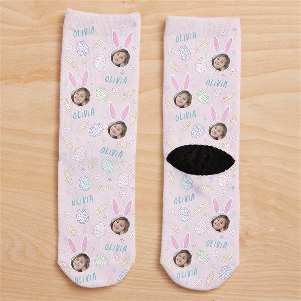 Hoppy Easter Personalized Photo Kids Socks