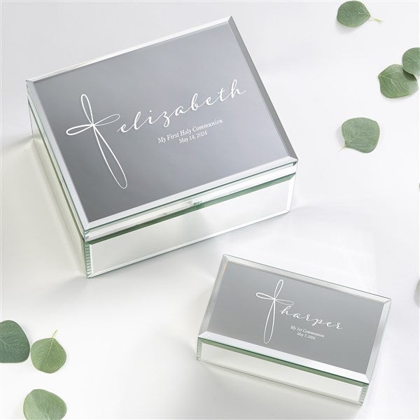 Holy Name Engraved Mirrored Jewelry Box