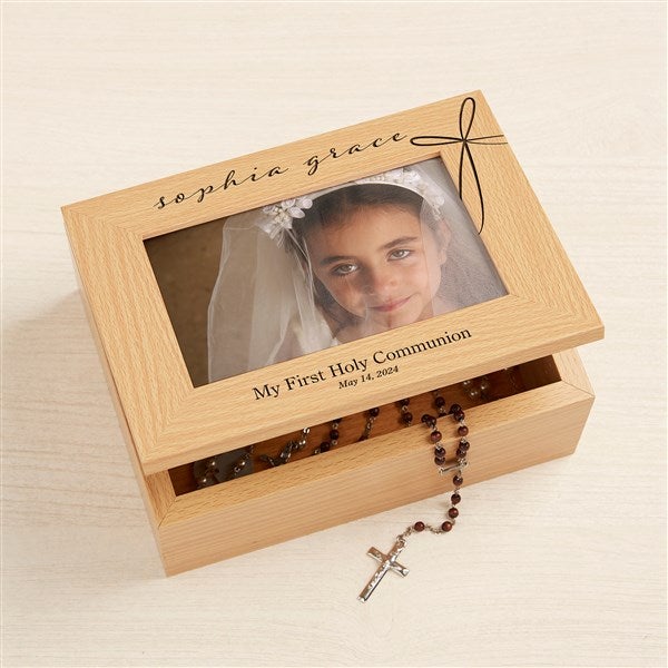 Holy Name Personalized First Communion Keepsake Box