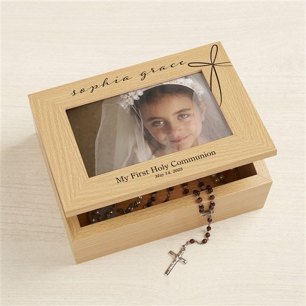 Holy Name Personalized First Communion Keepsake Box