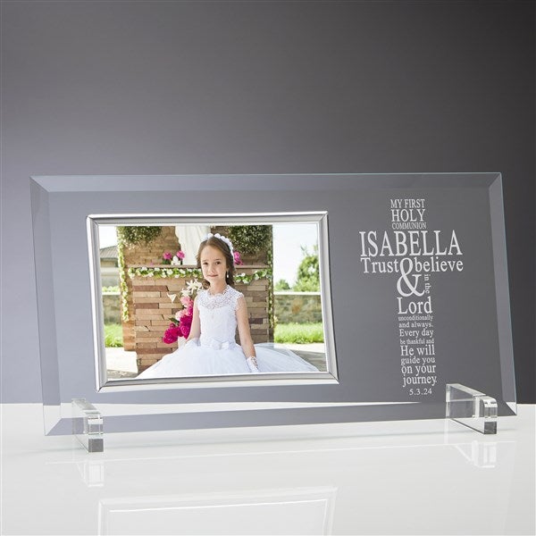 First Communion Personalized Glass Picture Frame