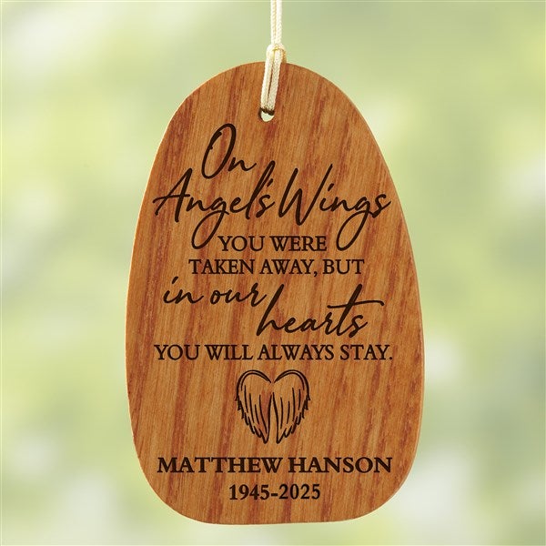 On Angel's Wings Personalized Urn Memorial Wind Chimes