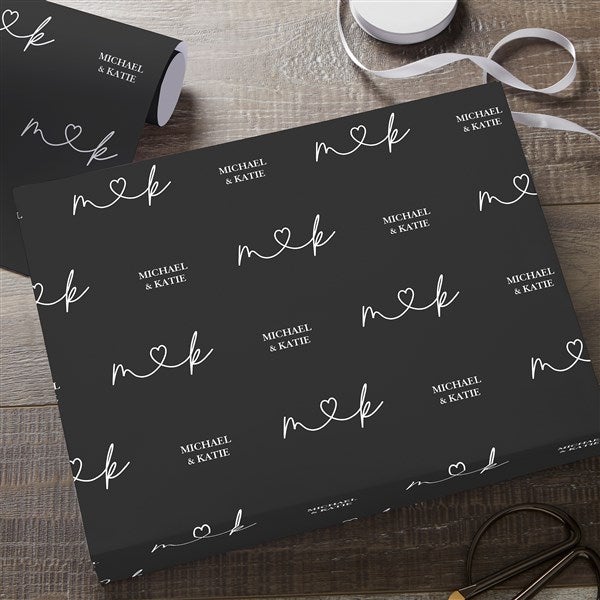 Drawn Together By Love Personalized Wrapping Paper Roll - 18ft Roll