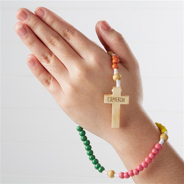 Personalized Multicolored Wooden Rosary - My First Rosary