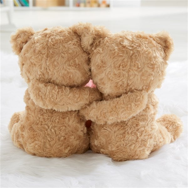 My Valentine Personalized Plush Hugging Bears with Pink Heart