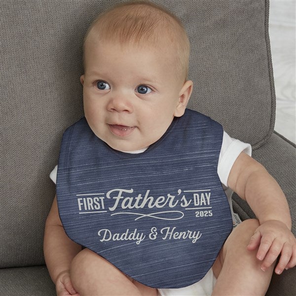 Daddy's First Father's Day Personalized Baby Bibs