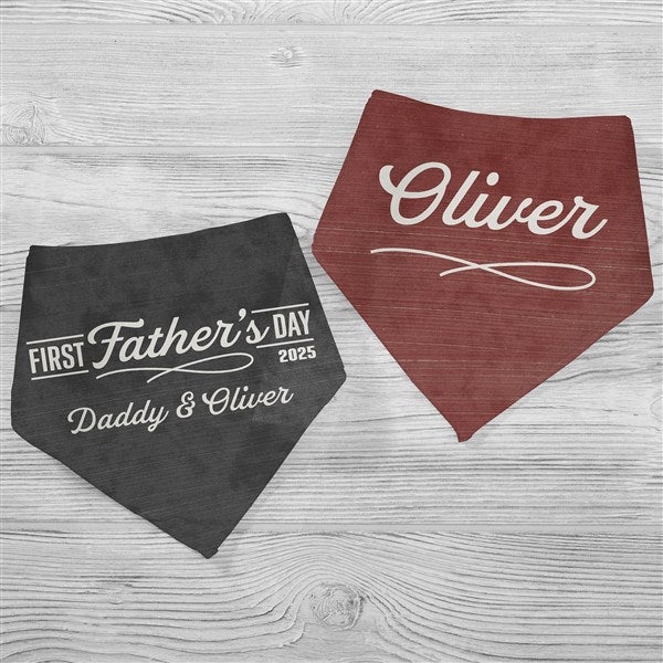 Daddy's First Father's Day Personalized Baby Bibs