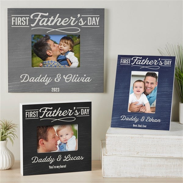 Daddy's First Father's Day Personalized 4x6 Tabletop Frame- Vertical