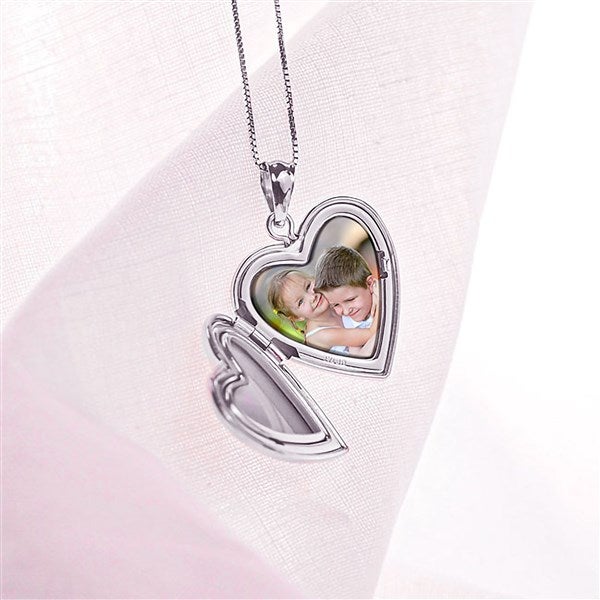 Engraved Photo Heart Locket