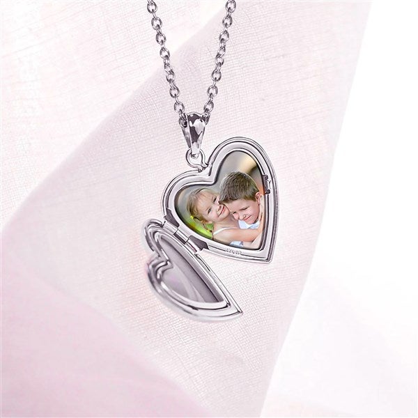 Engraved Photo Heart Locket