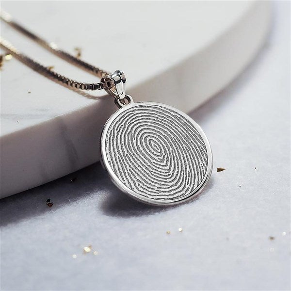 Custom Memorial Round Fingerprint Pendant