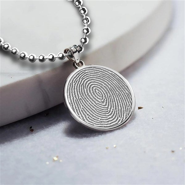 Custom Memorial Round Fingerprint Pendant