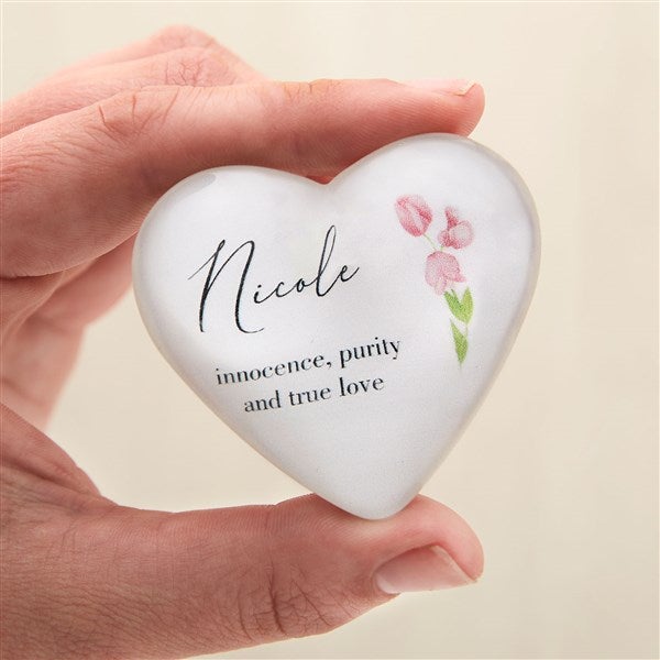Birth Month Flower Personalized Mini Heart Keepsake