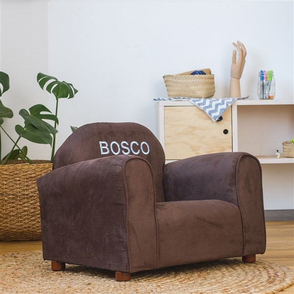 Kid's Personalized Upholstered Chair - Brown