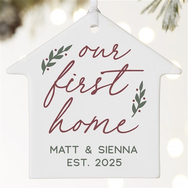Our First Home Personalized House Ornament- 3.25" Glossy - 1 Sided