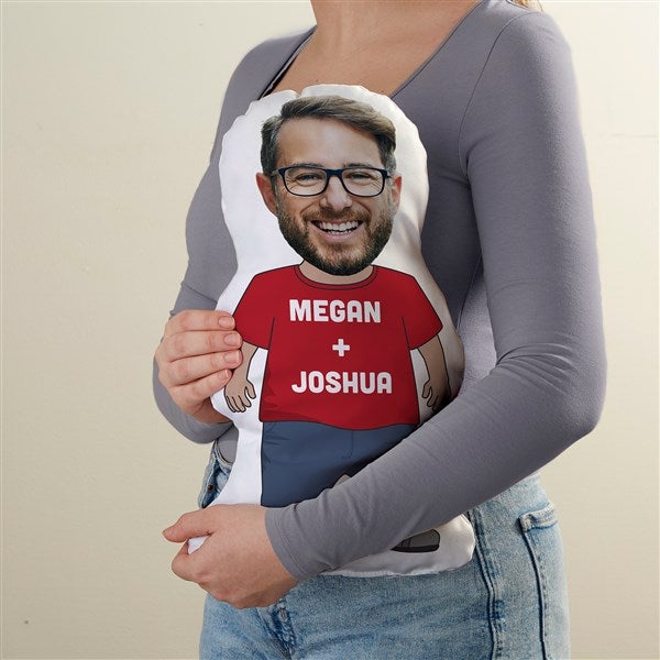 Boyfriend Personalized Photo Face Cartoon Character Pillow