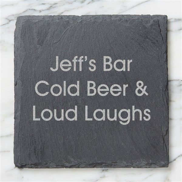 Engraved Message Slate Coaster Set