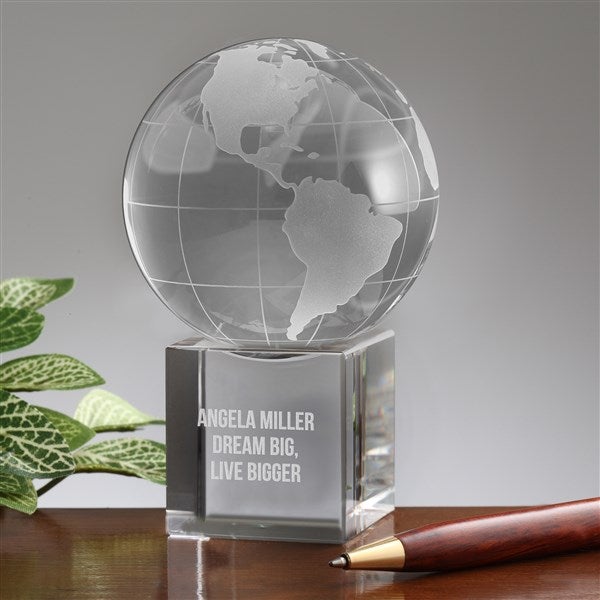 Engraved Message Personalized Glass World Globe