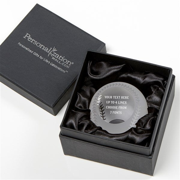 Engraved Message Glass Baseball