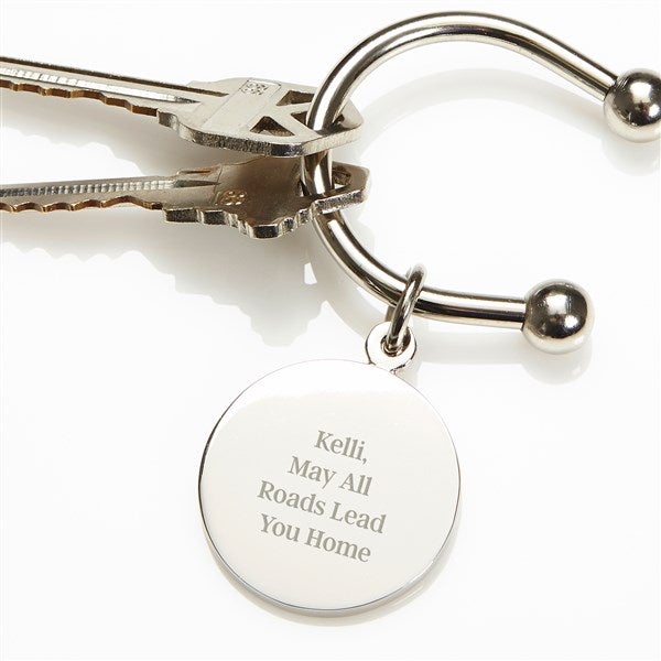 Engraved Message Silver-Plated Keychain