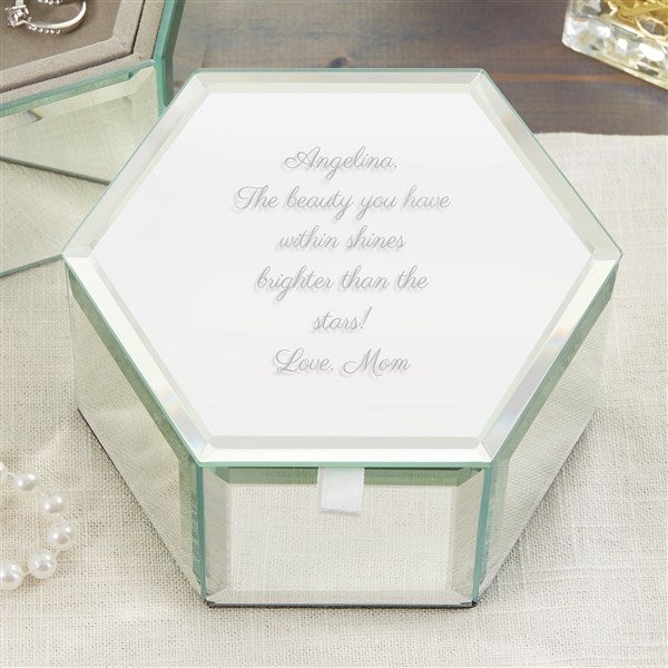 Engraved Message Mirrored Jewelry Box