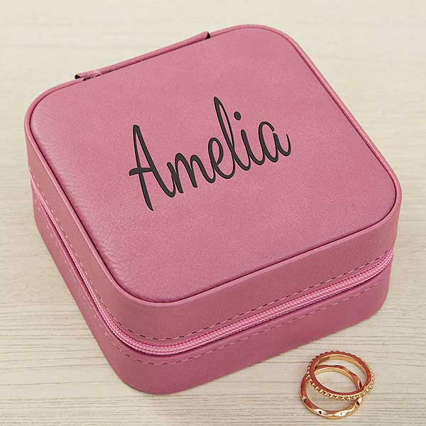 Personalized Leatherette Jewelry Case - Classic Celebrations