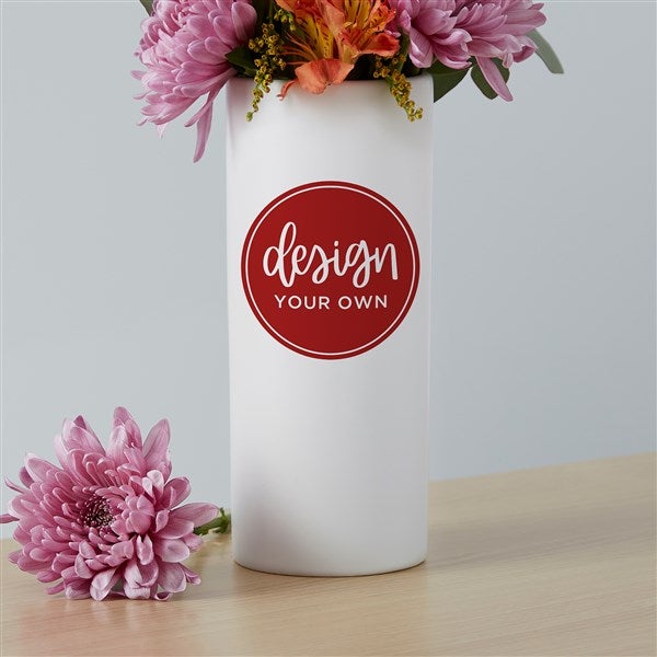 Design Your Own Personalized White Flower Vase