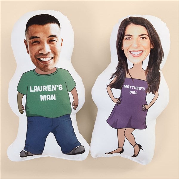 Girlfriend Personalized Photo Face Cartoon Character Pillow