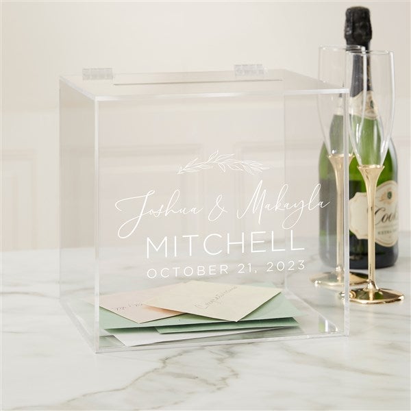 Elegant Couple Personalized Acrylic Card Box