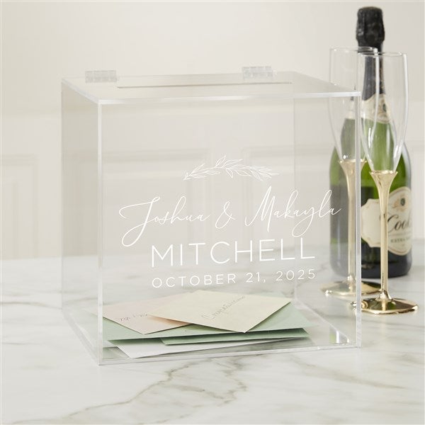 Elegant Couple Personalized Acrylic Card Box