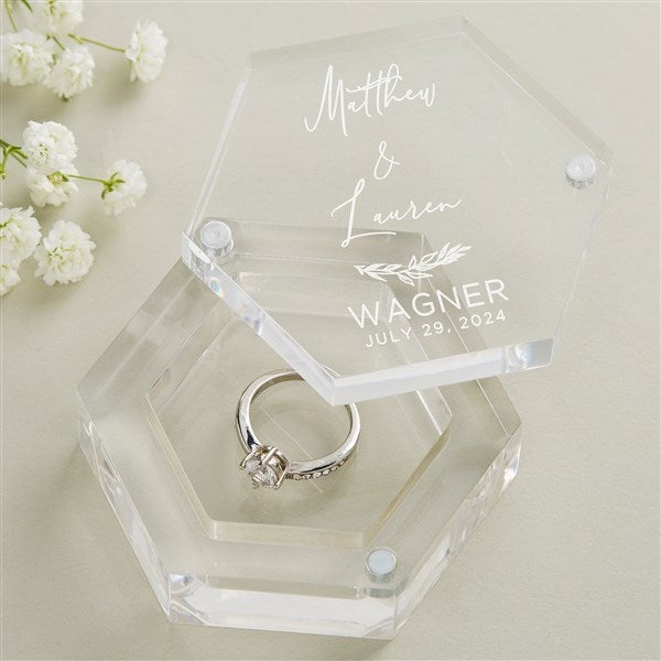 Elegant Couple Personalized Acrylic Ring Box