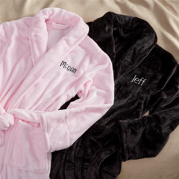 Couples Classic Comfort Embroidered Luxury Fleece Robes