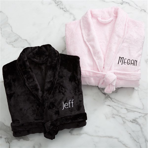 Couples Classic Comfort Embroidered Luxury Fleece Robes