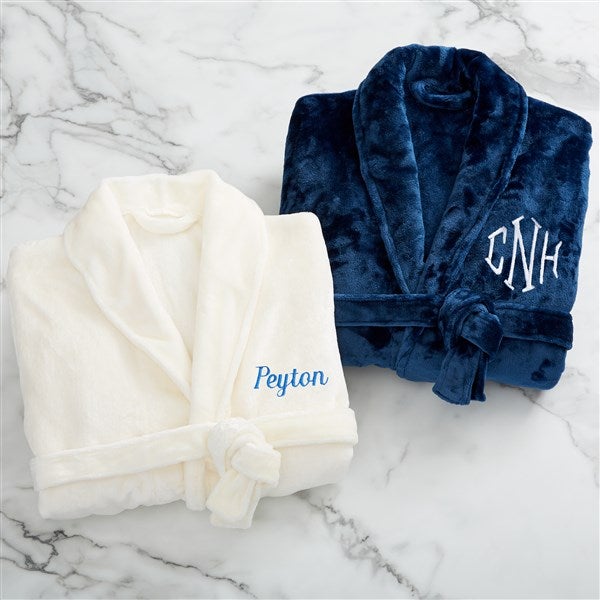 Couples Classic Comfort Embroidered Luxury Fleece Robes