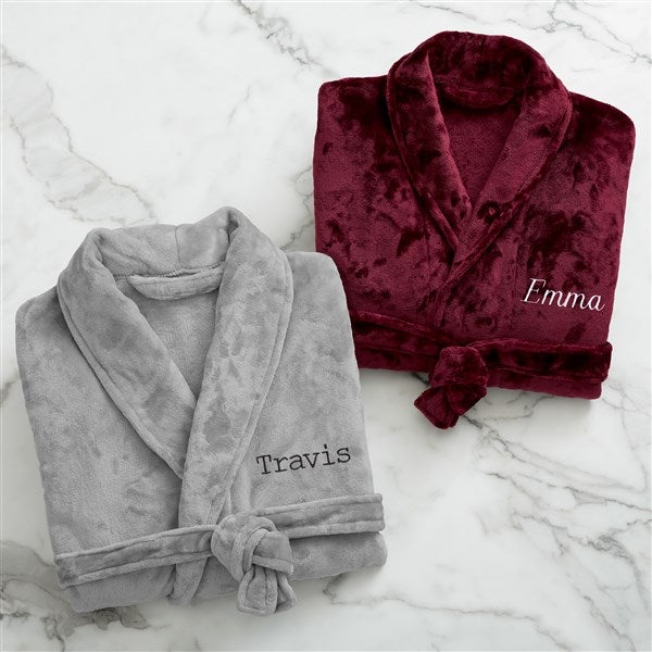Couples Classic Comfort Embroidered Luxury Fleece Robes