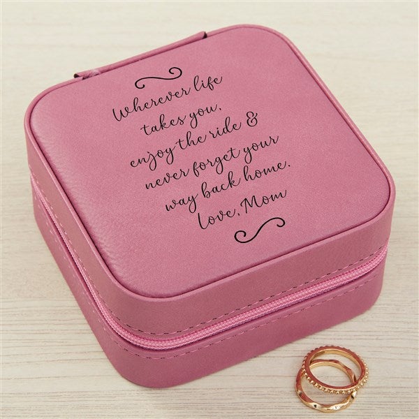 Personalized Leatherette Jewelry Case - Write Your Own Message